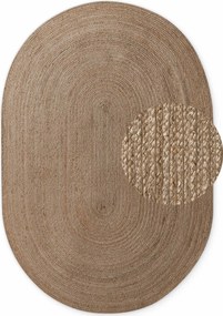 Hanse Home, Kusový koberec Jute Braided 106006 Grey Brown ovál, 160x230 ovál, hnědá, chodba / předsíň
