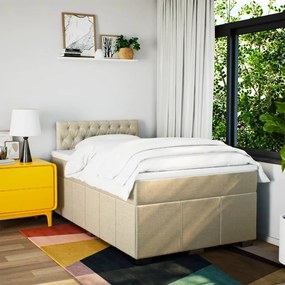 Box spring postel s matrací krémová 120x190 cm textil 3287019