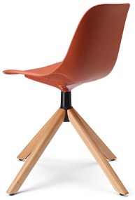 ESPATTIO - Otočná židle ABRIL s dřevěnou podnoží