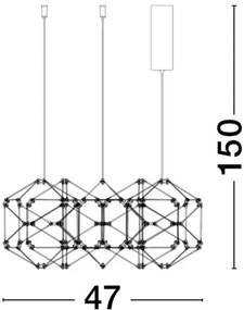 LED lustr Nebula 49 zlatá