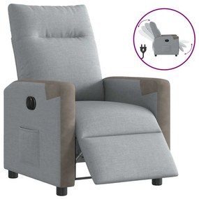 Elektrické polohovací křeslo světle šedé textil 3324080