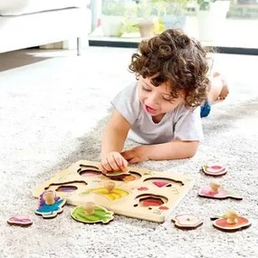 HAPE Vkládací puzzle Ovoce / 12 dílků / s úchyty / od 2 let
