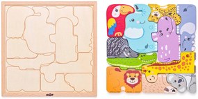 WOODY DŘEVO Puzzle zvířátka 11 dílků na desce *DŘEVĚNÉ HRAČKY* 91995