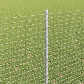 Svařovaná drátěná plotovina s tyčkami 10 x 1,6 m Stříbrná 3336343