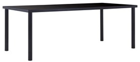 Jídelní stůl černý 200 x 100 x 75 cm tvrzené sklo - Default Title