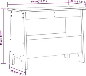 vidaXL Lavice do předsíně voskově 60x28x45 cm masivní borovice [837386] Barva: Přírodní