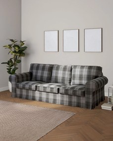 Potah na pohovku IKEA Ektorp 3-místná, rozkládací STARÝ MODEL PIXBO barva šedá látka pletený vzor, vzorované