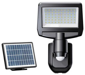 LED Solární reflektor se senzorem TOMI LED/10W/7,4V 1800 mAh IP44 černá