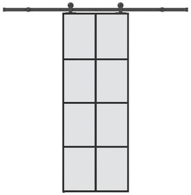 Posuvné dveře s kováním 76x205 cm ESG sklo a hliník 3332888