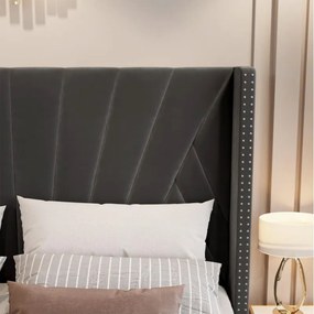 Postel s roštem, 180x200, tmavě šedá Velvet látka, PENELOPE Kondela 0000405902