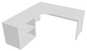 Sestava stolu a skříně pravá 180 cm - Hobis Gate GE 1800 60 H P Dekor stolové desky: bílá, Dekor lamino podnože: bílá