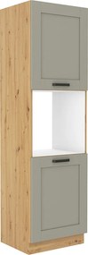 Kuchyňská linka LUNA sa | 120 + 230 cm | PREMIUM BOX zásuvky | UNI dvířka | artisan/světle šedá