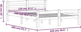 vidaXL Rám postele masivní borovice 120 x 200 cm [322077] Barva: světle hnědá