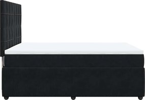 Box spring postel s matrací černá 140x200 cm samet 3294660