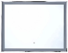 Nástěnné zrcadlo LED 90 x 70 cm stříbrné ARGENS Beliani