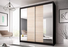 IDZ Šatní skříň MULTI 36, 233 cm Barva dřeva: Černá + Sonoma