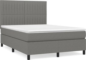 Box spring postel s matrací tmavě šedá 140x200 cm textil 3141938