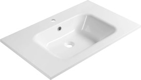 Sapho Areca umyvadlo do nábytku 81 x 51,5 cm s otvorem pro baterii s přepadem litý mramor bílá AC081
