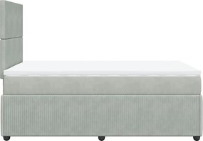 Box spring postel s matrací světle šedá 120x190 cm samet 3292280