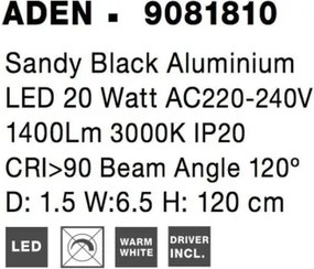Nástěnné LED svítidlo NOVA LUCE ADEN 20W 3000K 9081810