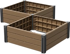 Vyvýšený záhon BASE PLANT, 61x61x46cm, přírodní hnědá Prosperplast