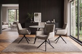 Designová otočná židle Vondila taupe samet