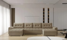 Rozkládací rohová sedačka MAJA U 340x151cm - rozklad a úložný prostor béžová - Orinoco 22