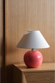 Růžová/krémová keramická stolní lampa (výška 29 cm) Karamell – Jotex