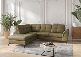 XXXLutz ROHOVÁ SEDAČKA, textil, kůže, olivově zelená Sit & More - Sedací soupravy - 00014401632Y