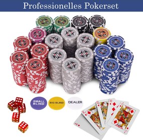 Costway 500-dílná kasino pokerová sada s žetony a hracími kartami