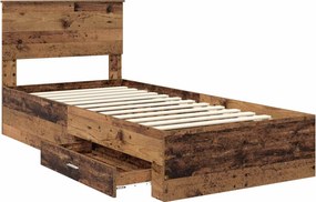 Rám postele s čelo Staré dřevo 90 x 190 cm Kompozitní dřevo 3410956