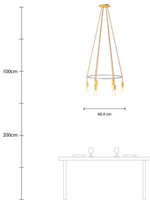 creative cables Lustr cage edison ST64 se 6 žárovkami Barva: Petrolejová