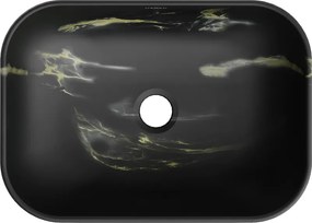 Mexen Rita, umyvadlo na desku 455x325x135 mm, černá-imitace černého kamene, 21084588