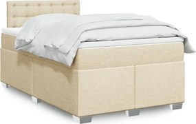 Box spring postel s matrací krémová 120x190 cm textil 3285846