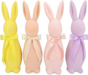 Fialkový veliký zajíc s mašlí Bunny Easter Flock XL - 20*20*70 cm