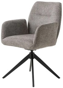 Designová otočná židle Talaith světle šedá