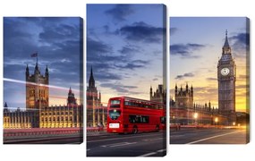 Vícedílný obraz Panorama Westminster A Big Ben, Londýn Nedostatek Nedostatek Přírodní plátno 120x80