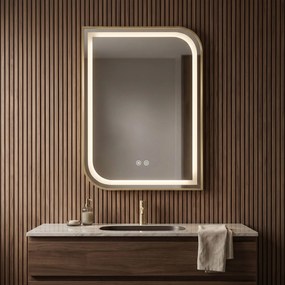 Rea Zone, LED zrcadlo, 60x80 cm, zlatá matná, HOM-00209