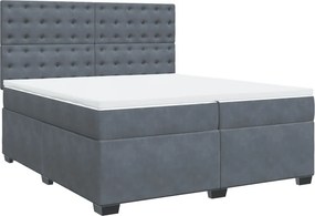 Box spring postel s matrací tmavě šedá 200x200 cm samet 3291015