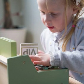 Dantoy Playful Wood dřevěná pokladna 17 ks