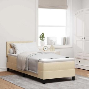 Postel s boxspringem s čelo Krémová 80 x 200 cm textil 3338725