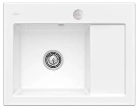 Villeroy & Boch Subway 45 - Keramický dřez 65x51 cm, excentrické ovládání, CeramicPlus, Stone White 331202RW