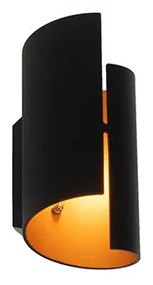 Designové nástěnné svítidlo černé se zlatem - Faldo