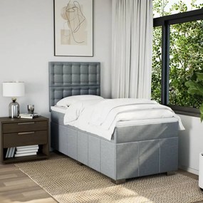 Box spring postel s matrací světle šedá 90x200 cm textil 3293865