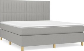 Box spring postel s matrací světle šedá 160 x 200 cm textil 3142505