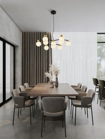 Satina zlato-černo-bílý designový lustr Ovalino