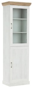 Vikio Vitrína dvoudveřová s prosklenými dveřmi nordická bílá borovice ROYAL W1D