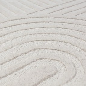 Slonovinový ručně tkaný vlněný kulatý koberec ø 160 cm Zen Garden – Flair Rugs
