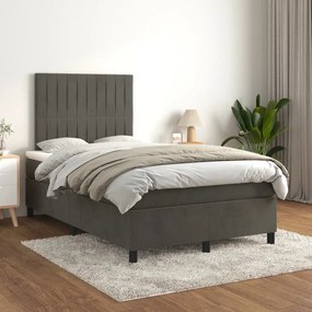 Box spring postel s matrací tmavě šedý 120x190 cm samet 3270008
