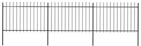 vidaXL Zahradní plot s hroty ocelový 5,1 x 1,2 m černý